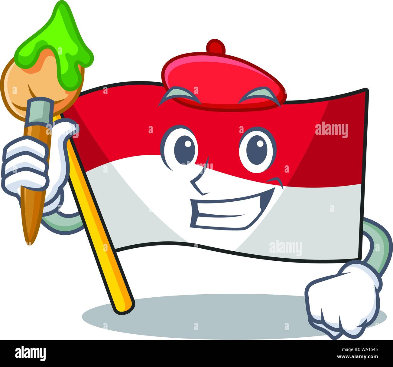 Artist flag indonesia in the cartoon shape Stock Vector Image & Art - Alamy