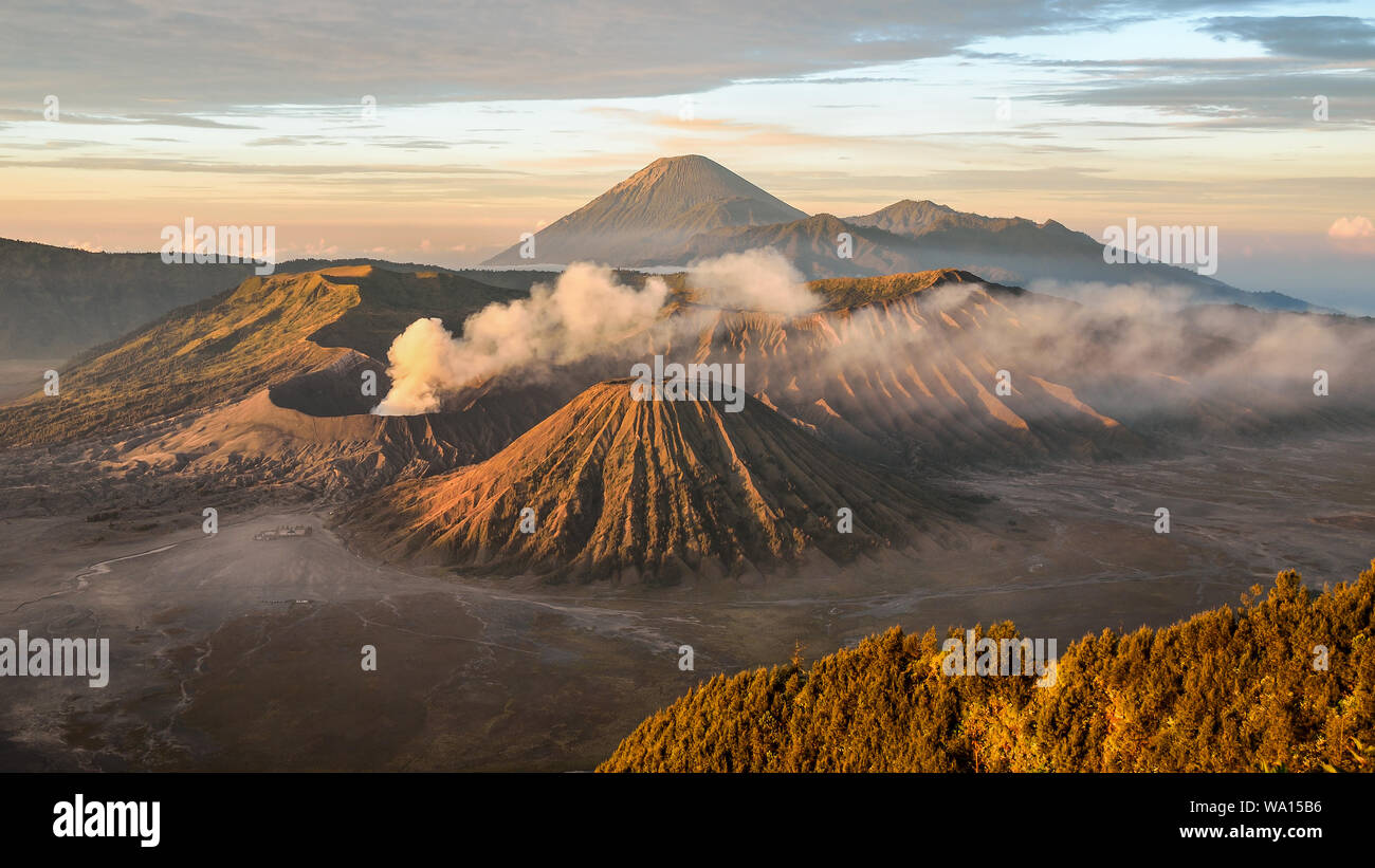 Mount Bromo at sunrise, Java Island (Indonesia Stock Photo - Alamy