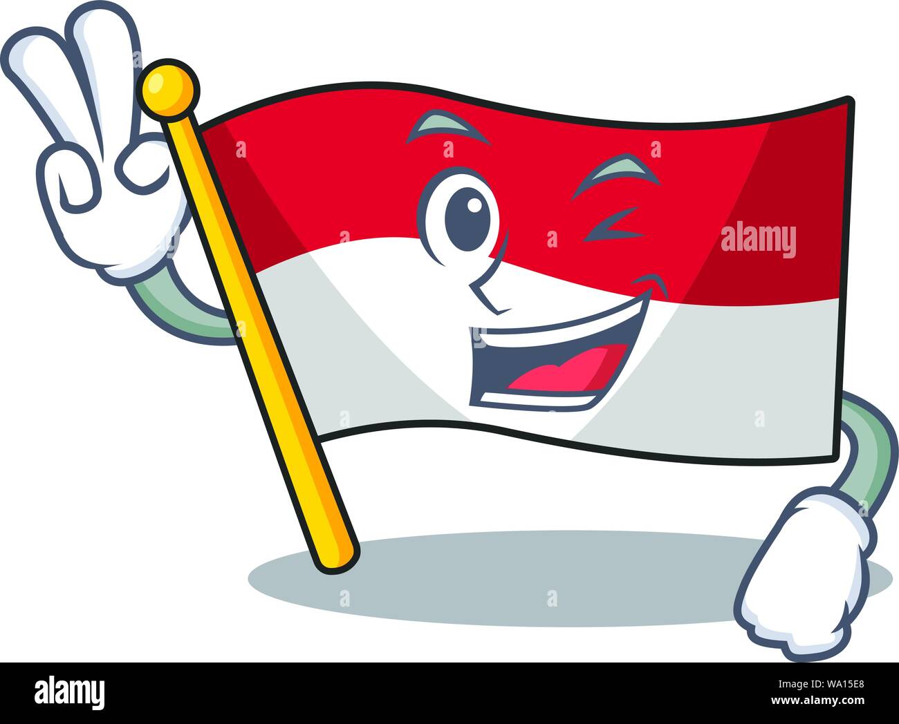 Indonesia flag hand on Stock Vector Images - Alamy
