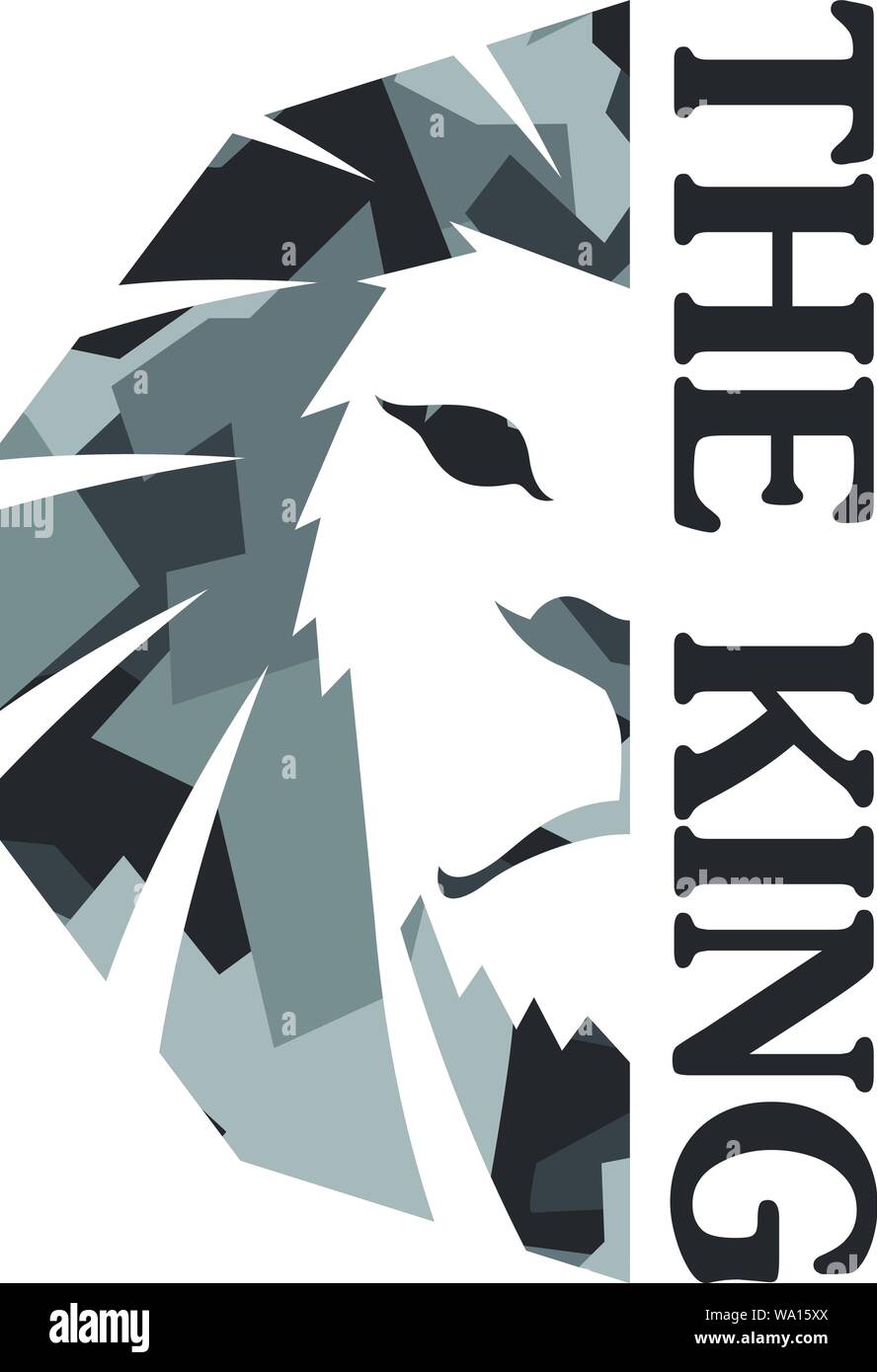 king lion endangered species logo sign vector art Stock Vector Image ...