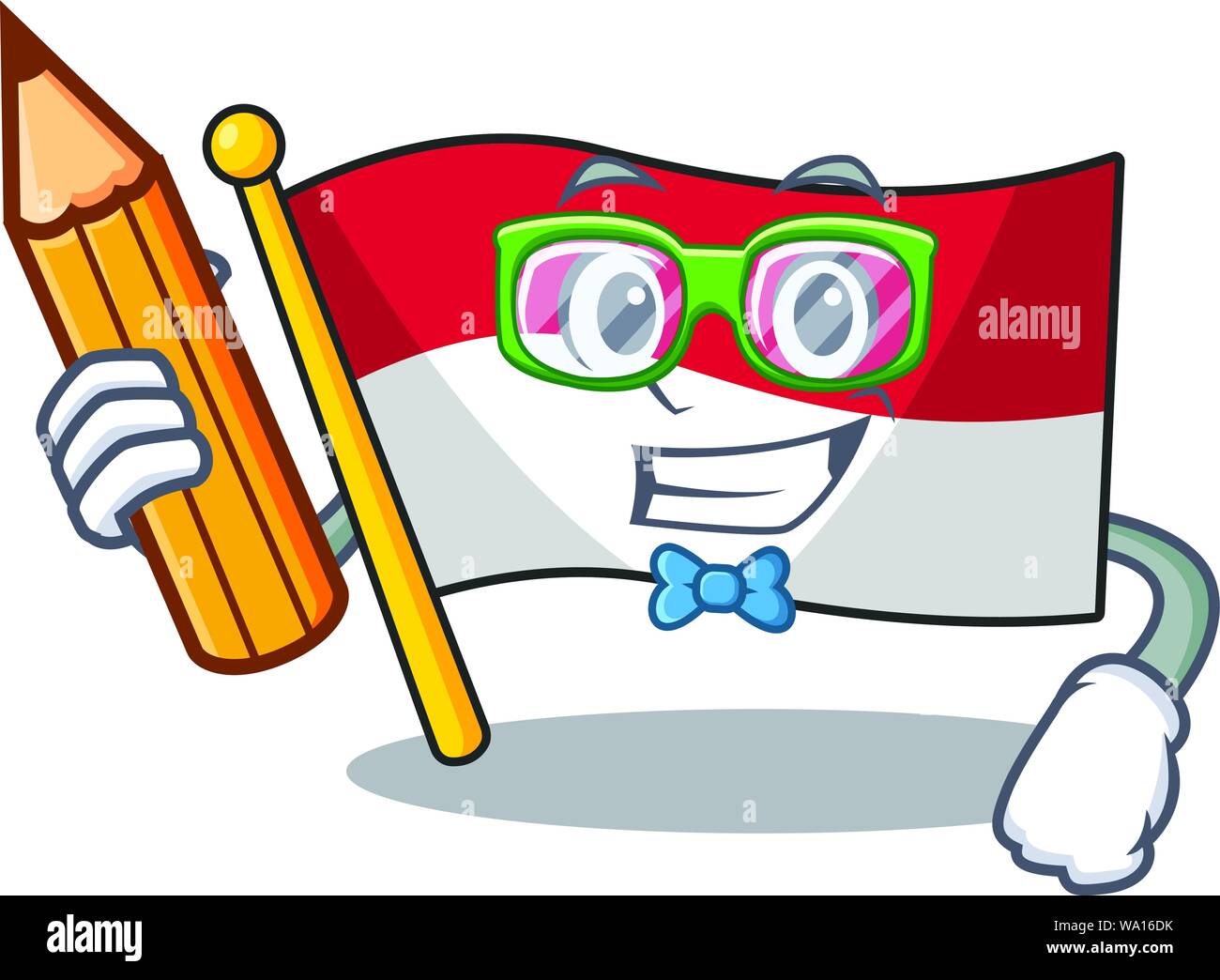 Student flag indonesia hoisted on cartoon poles Stock Vector Image ...