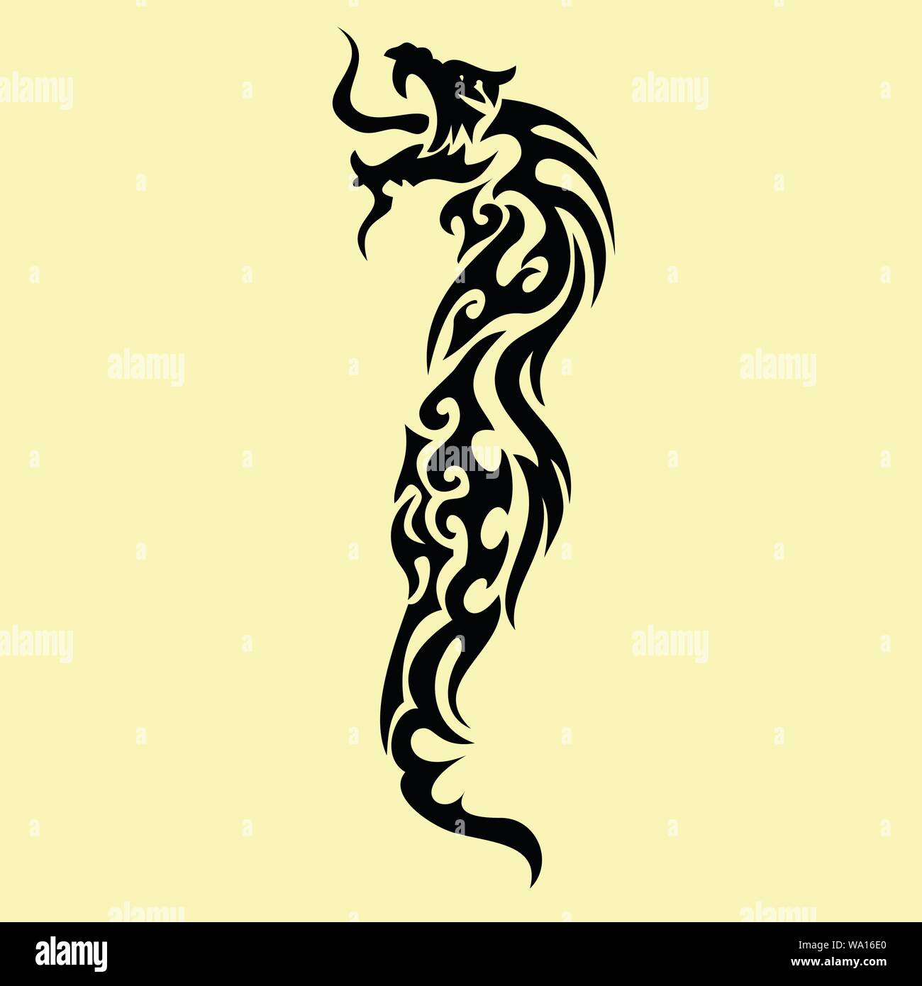 Vector illustration of dragon tattoo design Stock Vector Image & Art ...