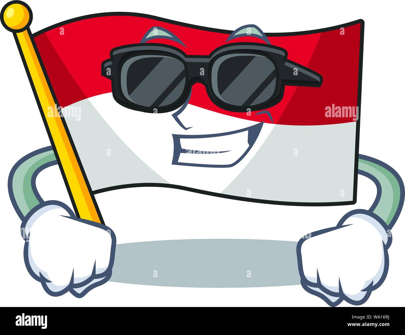Super cool flag indonesia hoisted on cartoon poles Stock Vector Image ...