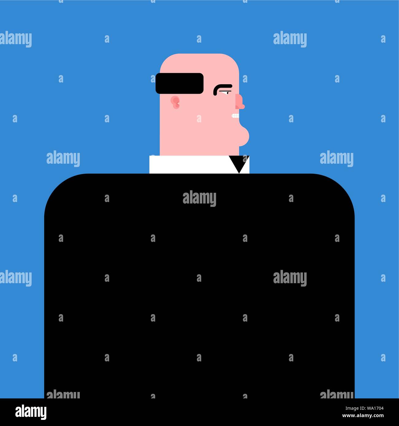 Big boss Side view cartoon isolated. Businessman vector illustration ...