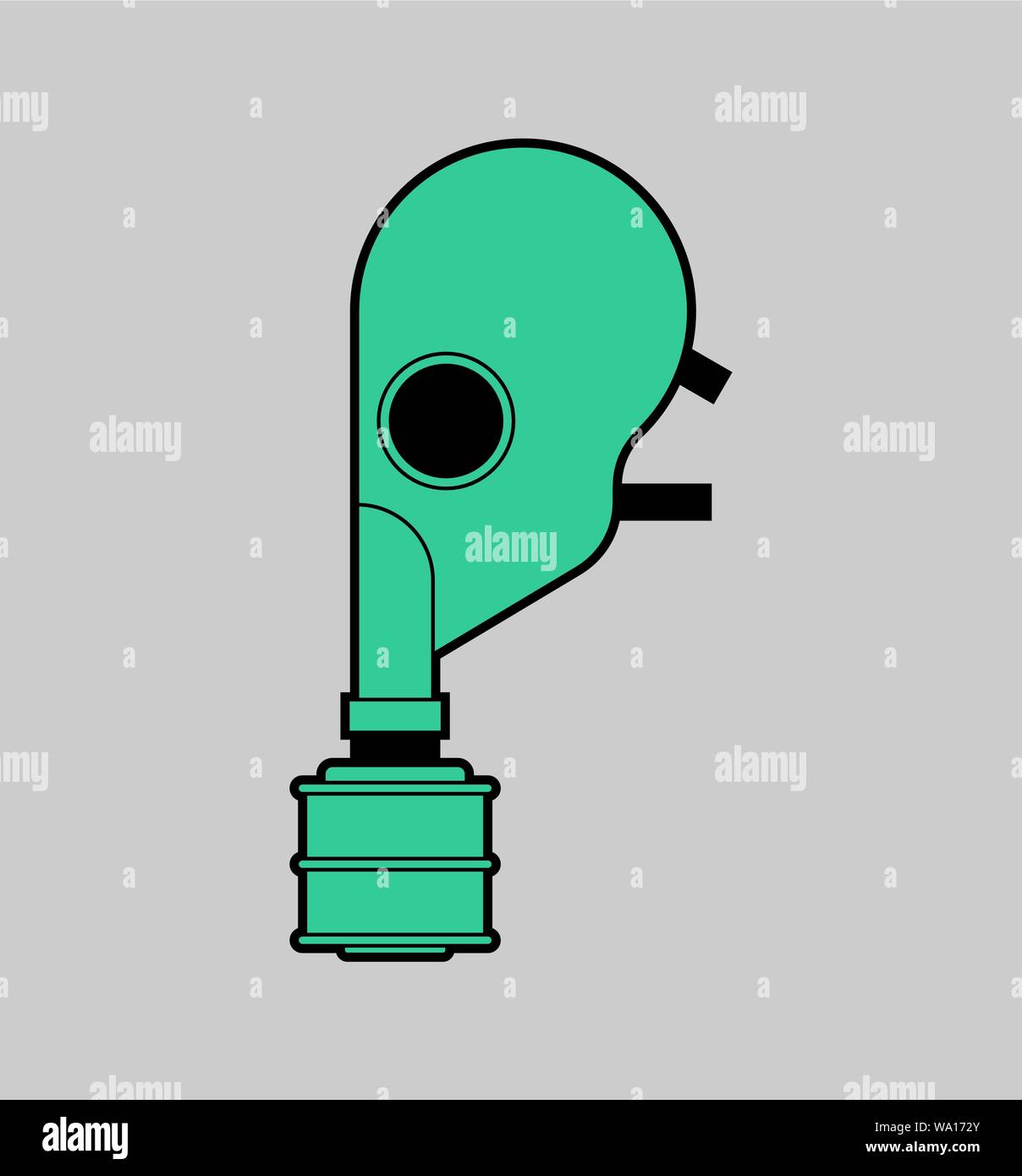 Gas mask isolated. Military respirator. vector illustration Stock ...
