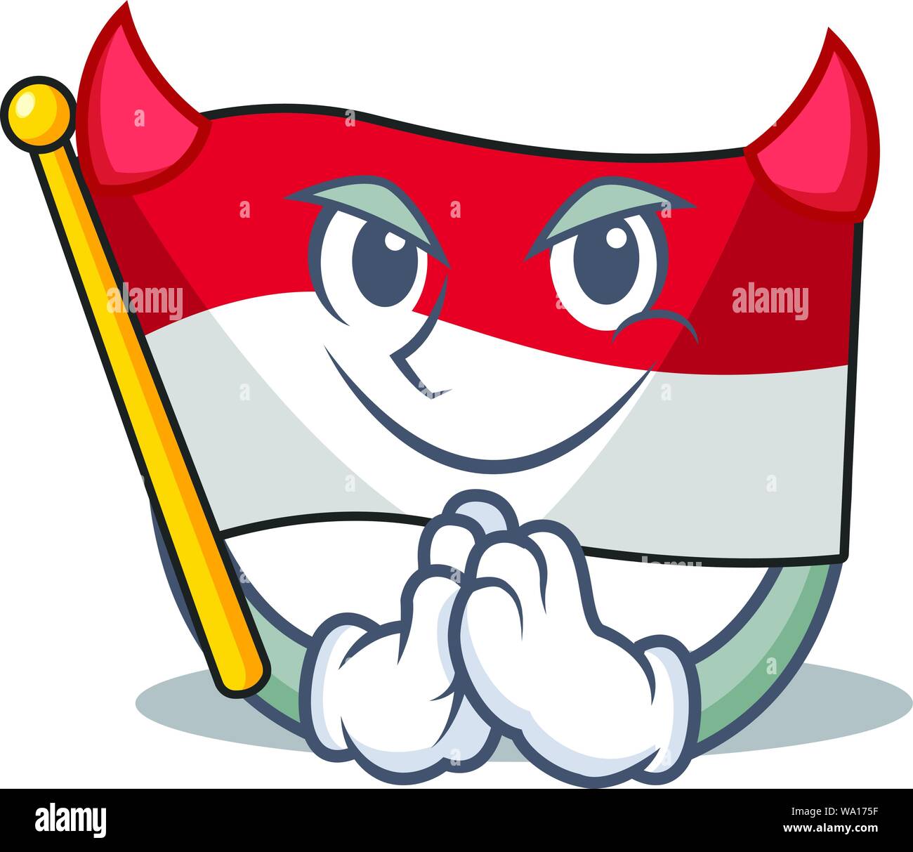Devil indonesian flag folded above character table Stock Vector Image ...