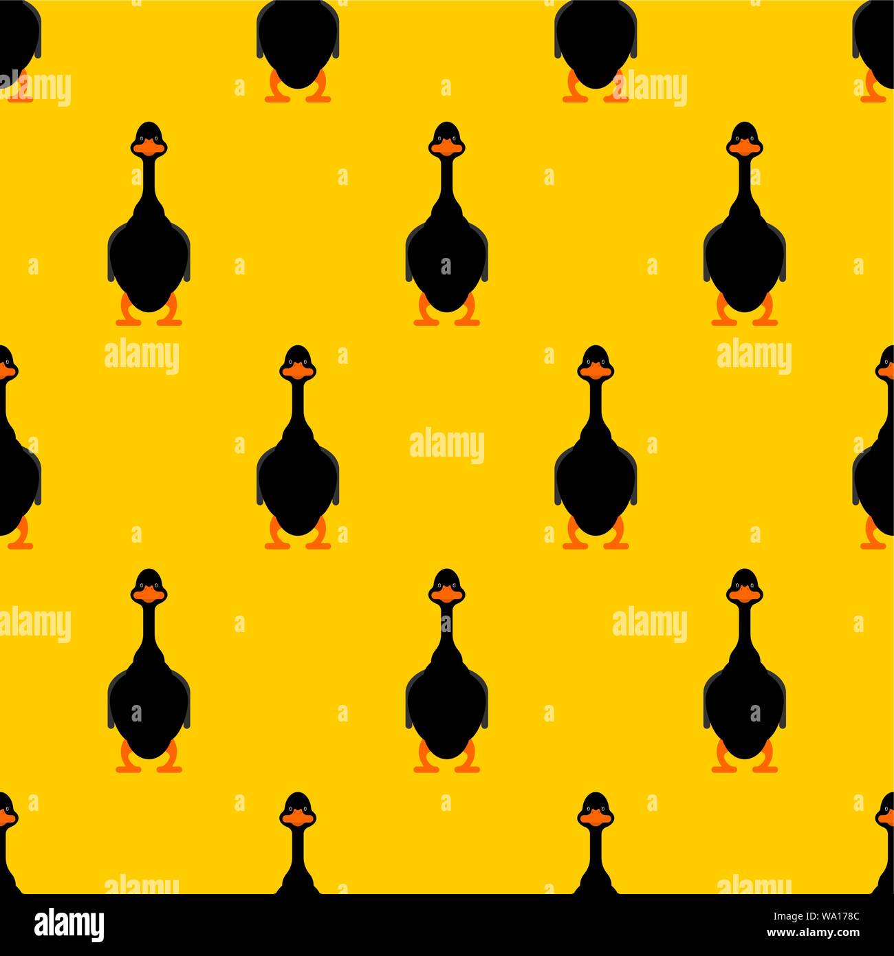 Black goose pattern seamless. Domestic waterfowl background. vector ...