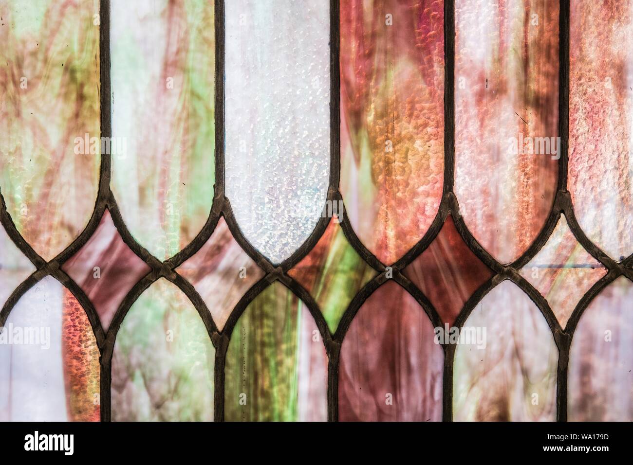 Beautiful design of a Christian church colorful windows Stock Photo - Alamy