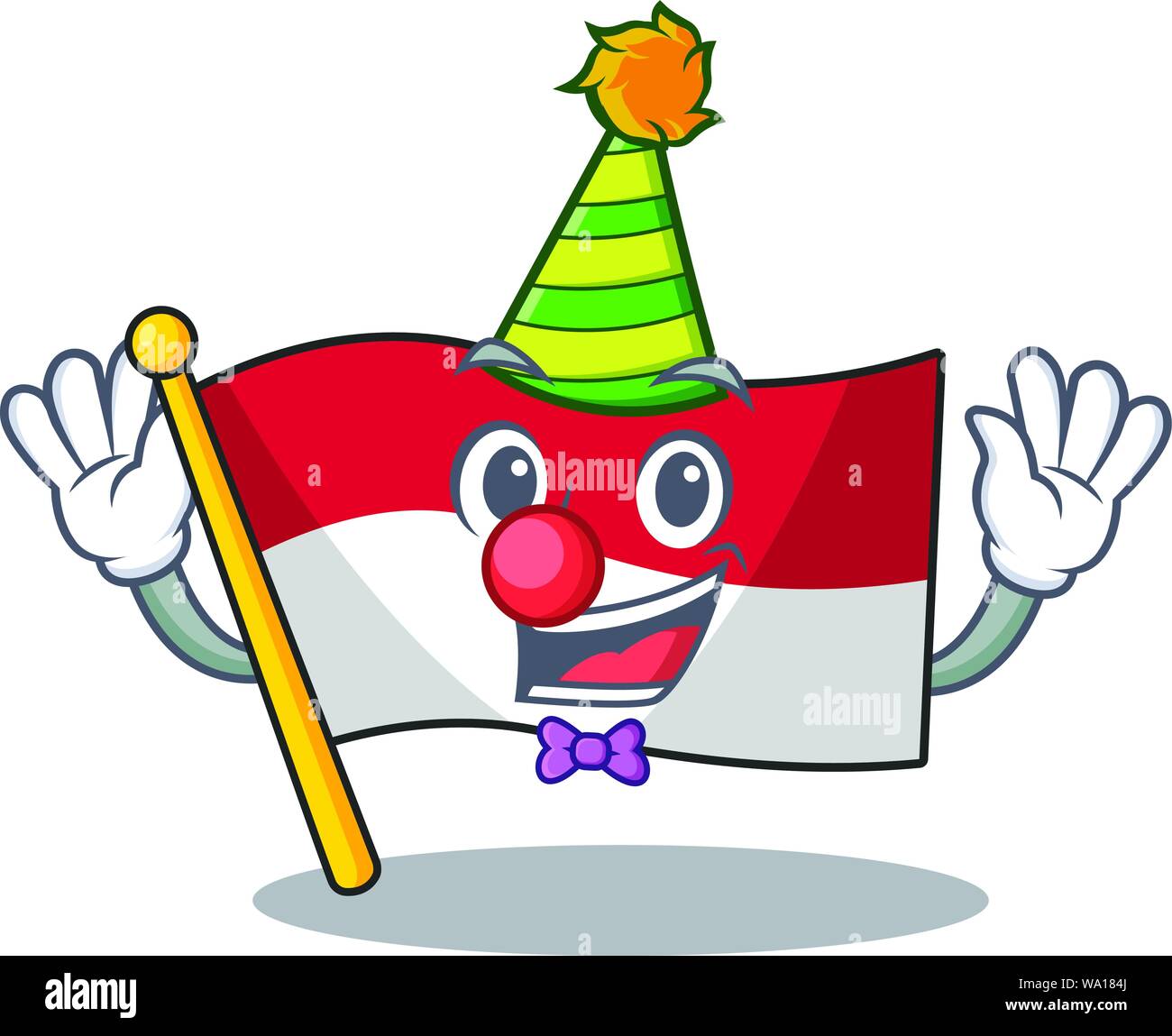 Clown flag indonesia isolated in the mascot Stock Vector Image & Art ...