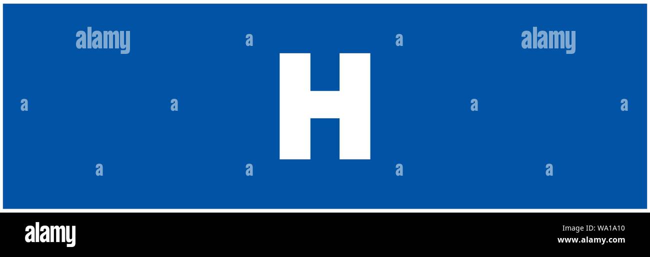 Hospital text and icon, blue color isolated background Stock Vector ...