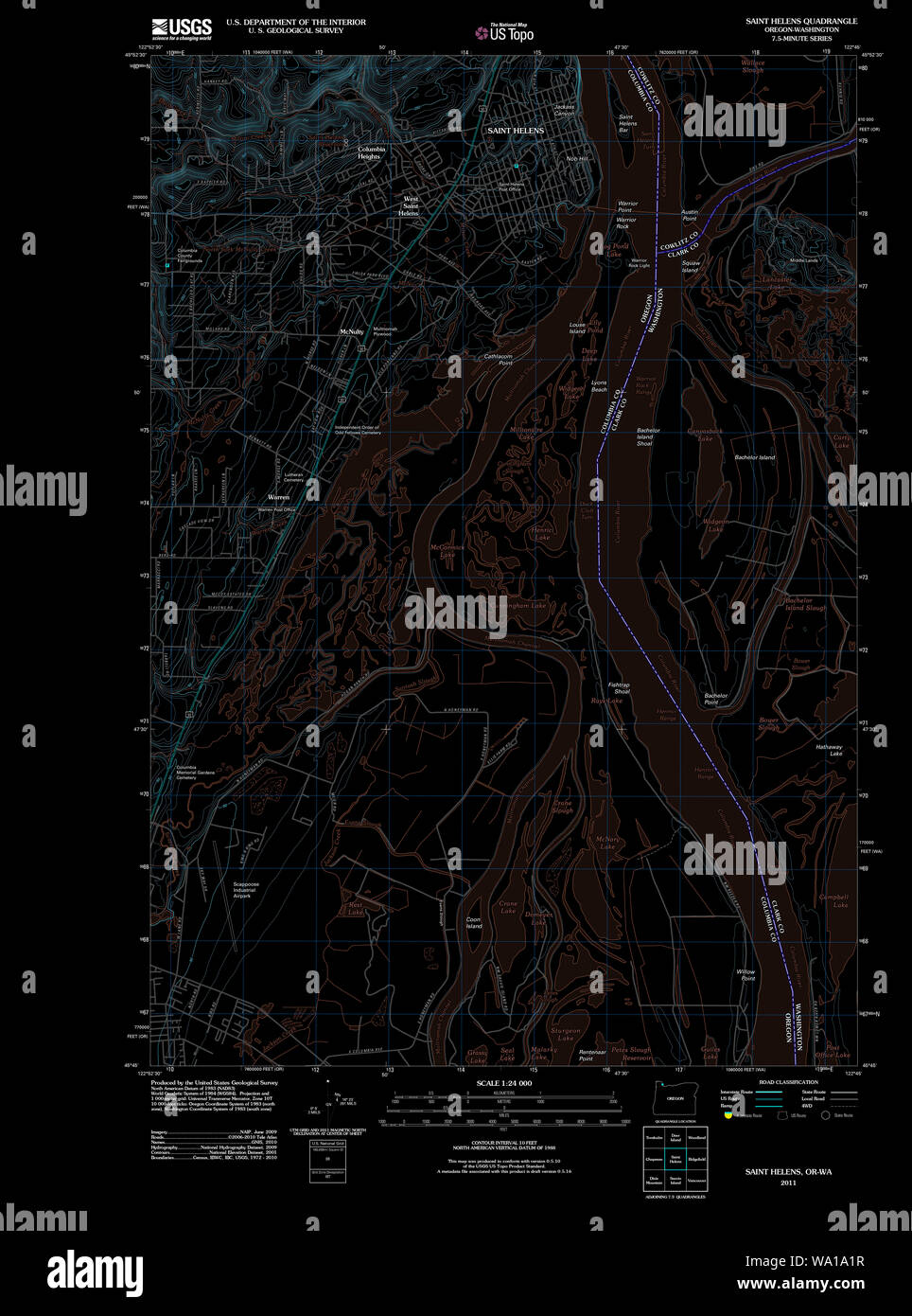 Map of saint helens hi-res stock photography and images - Alamy