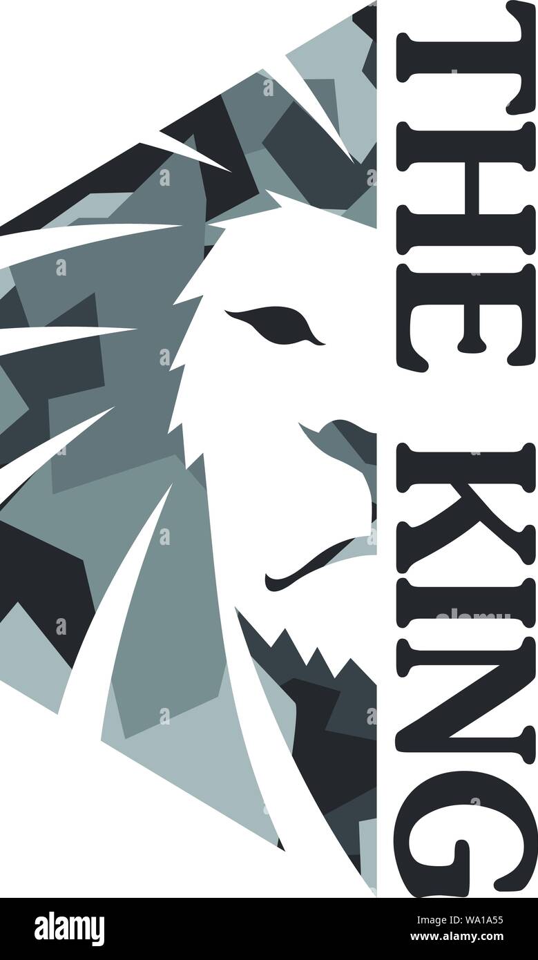 King Lion Endangered Species Logo Sign Vector Art Stock Vector Image
