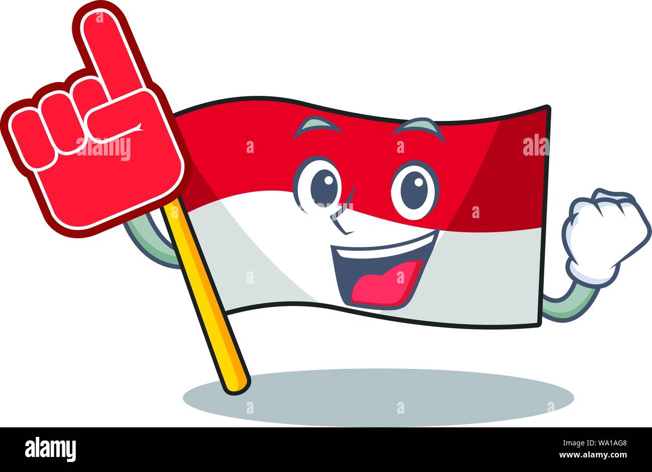 Foam finger flag indonesia isolated in the mascot Stock Vector Image ...