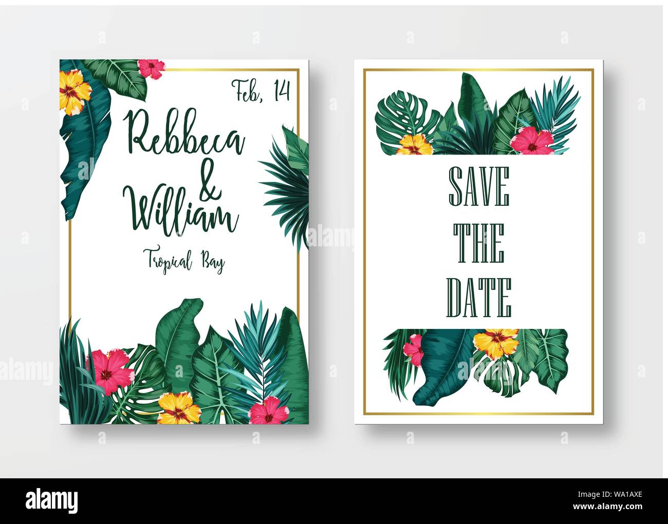 Floral card set Wedding Invitation, save the date, and frame Stock ...