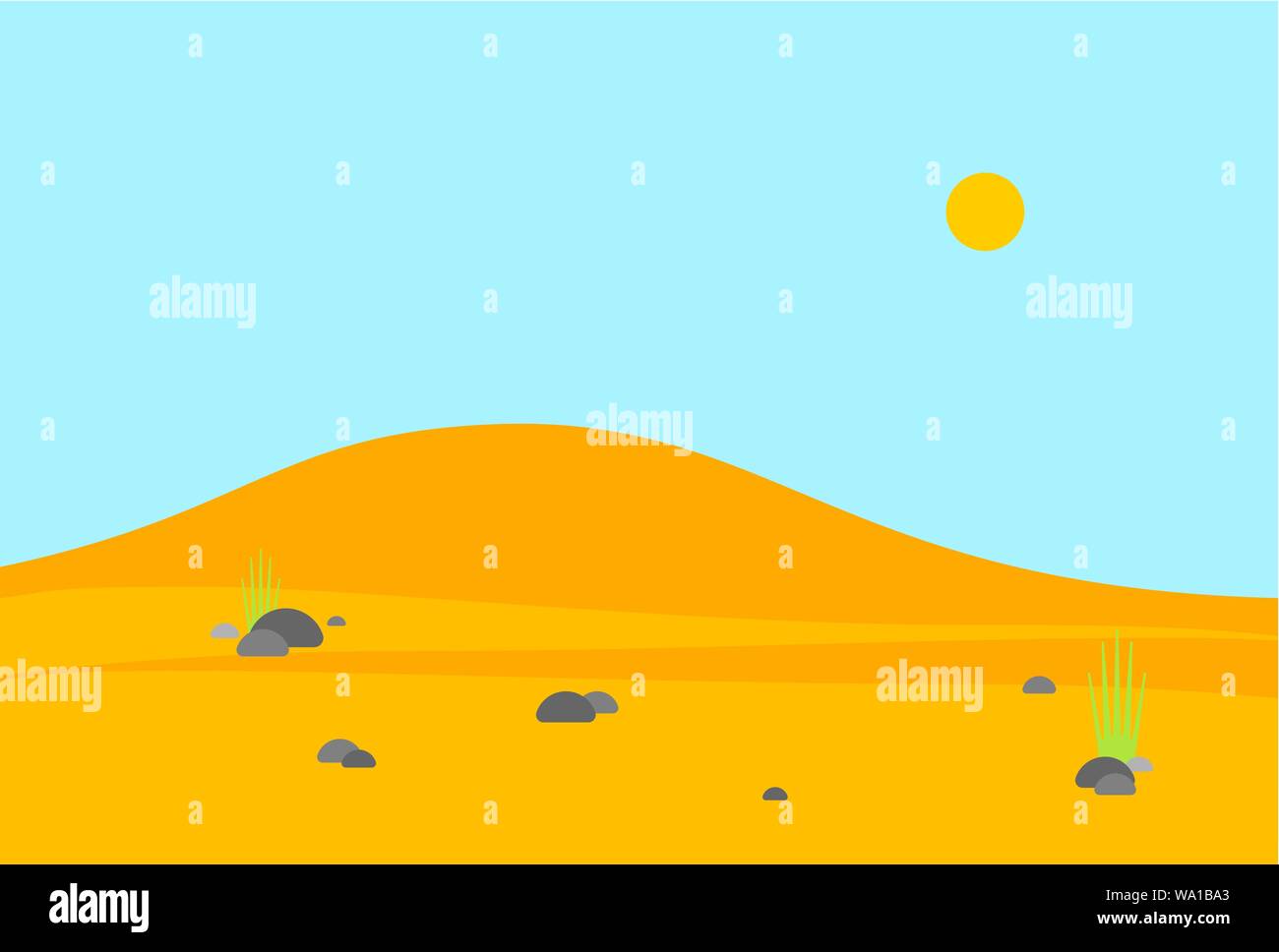 Desert landscape cartoon. Sand wave background. vector illustration ...