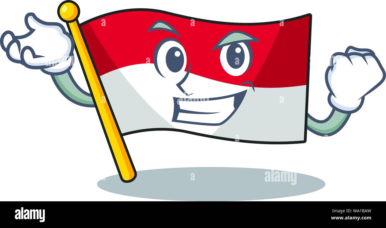 Successful flag indonesia hoisted on cartoon poles Stock Vector Image ...