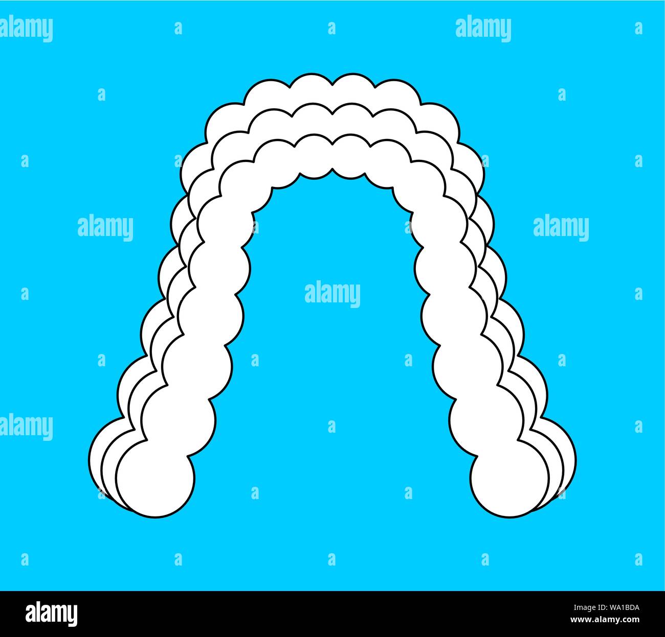Judge wig isolated. White hair curls. vector illustration Stock Vector ...