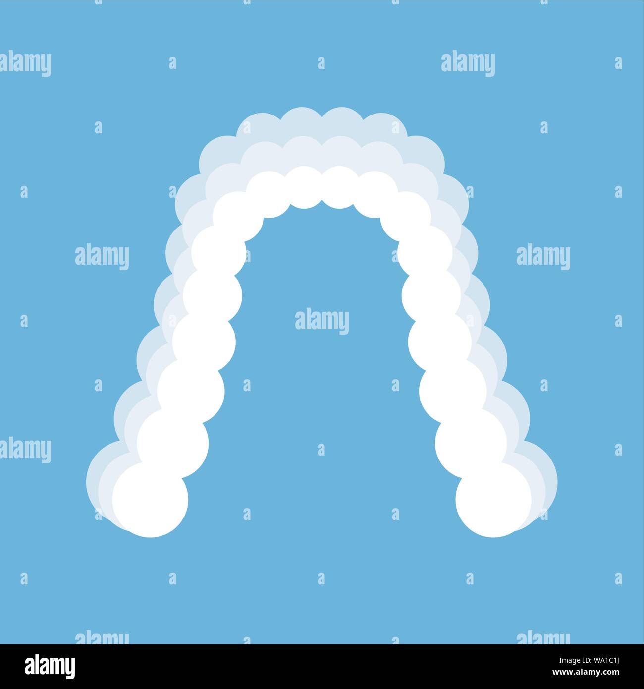 Judge wig isolated. White hair curls. vector illustration Stock Vector ...