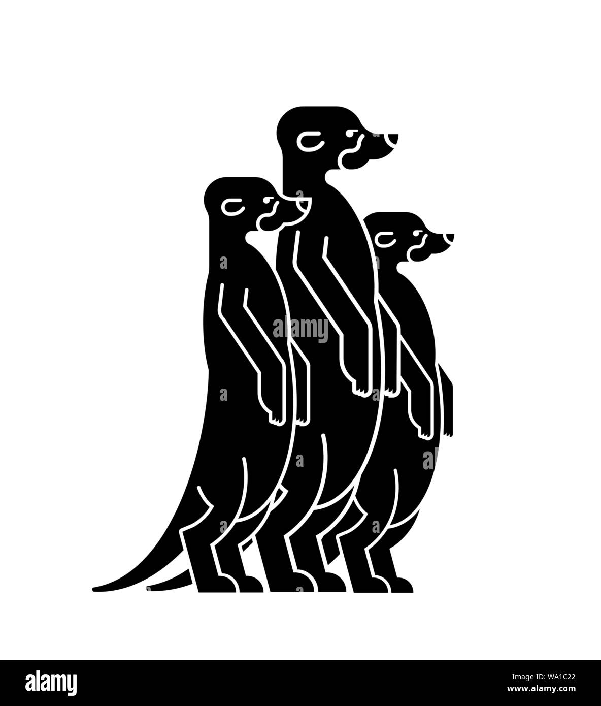 Meerkats family icon. Small mongoose sign. vector illustration Stock ...