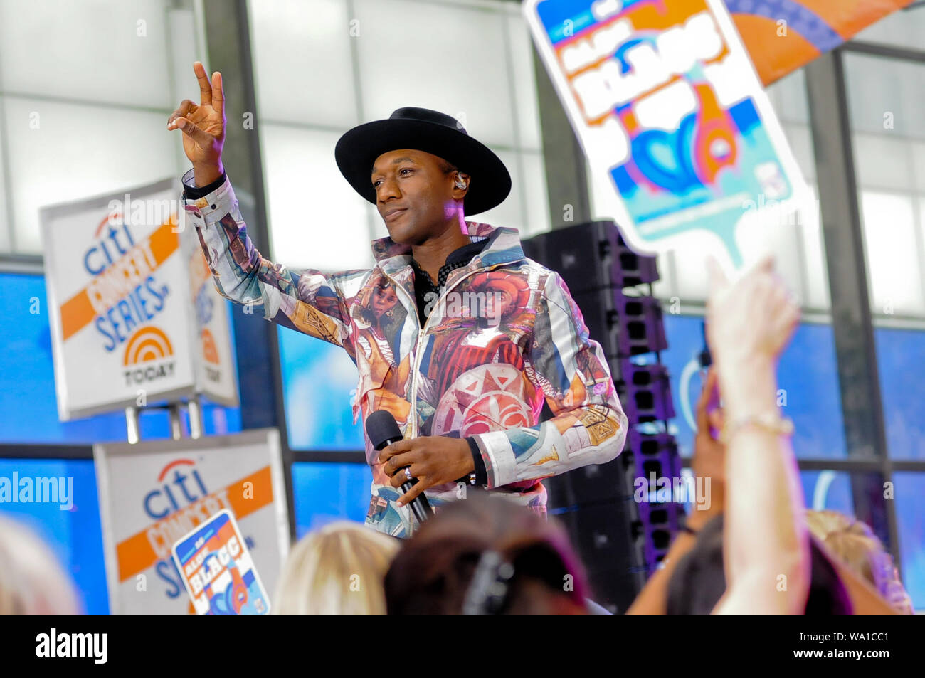 Singer-Songwriter Aloe Blacc performs at Rockefeller Center in New York ...
