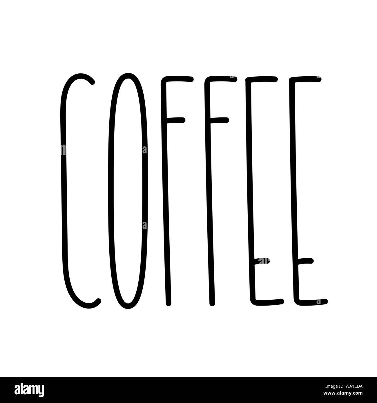 Coffee typography sign. Coffee text for decoration, shop, cup, machine ...