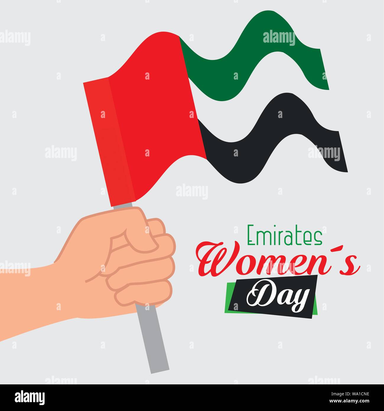 Uae Flag Hand Stock Vector Images - Alamy