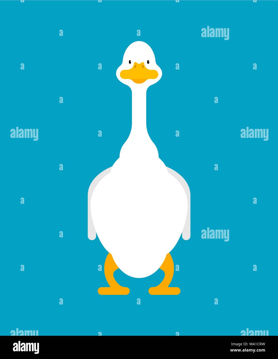 White goose front view isolated. domestic waterfowl. vector ...
