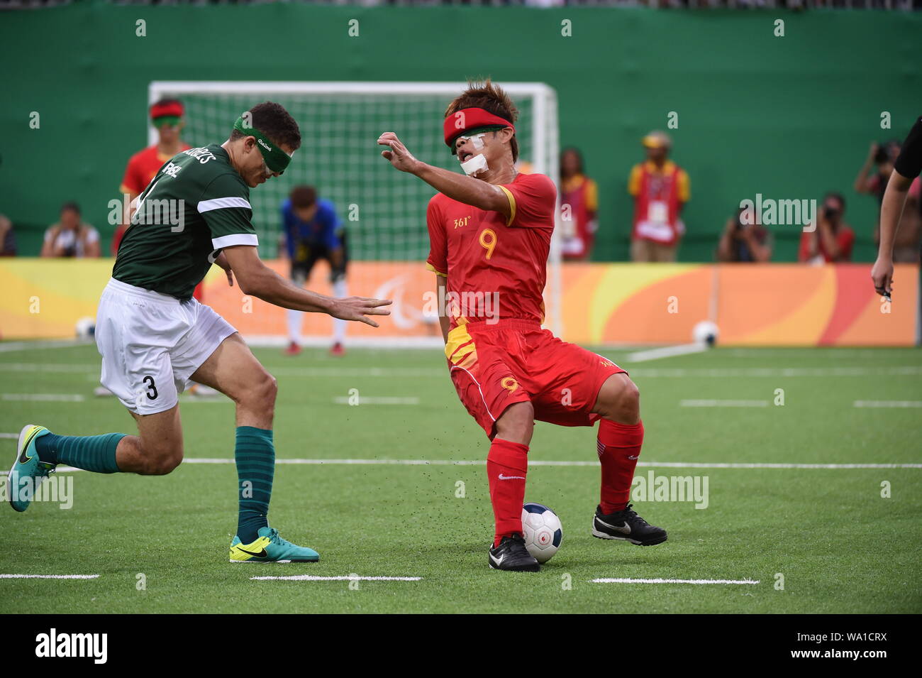 Rio de Janeiro-BRAZIL, September 15, 2016, paralympic soccer, Brazil ...