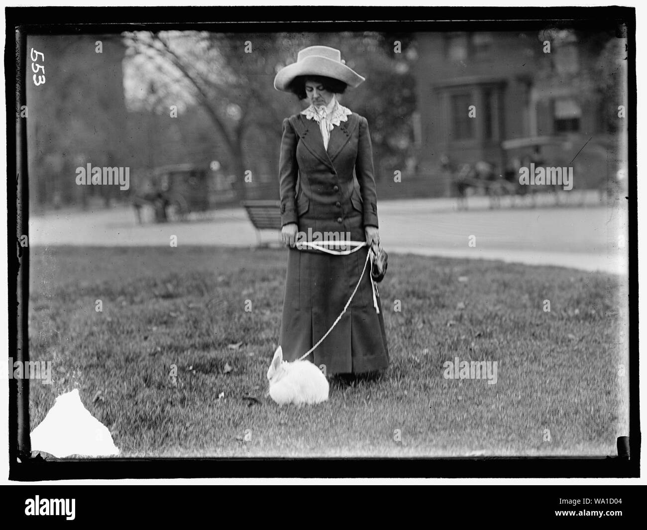 BAND, MRS. J.R. WITH PET RABBIT Stock Photo - Alamy