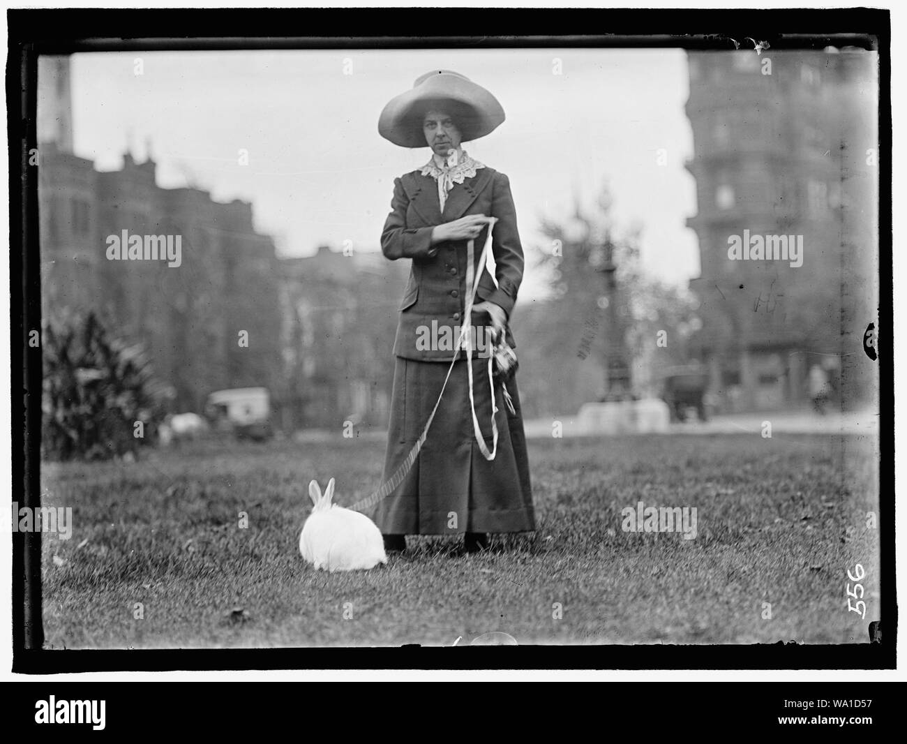 BAND, MRS. J.R. WITH PET RABBIT Stock Photo - Alamy