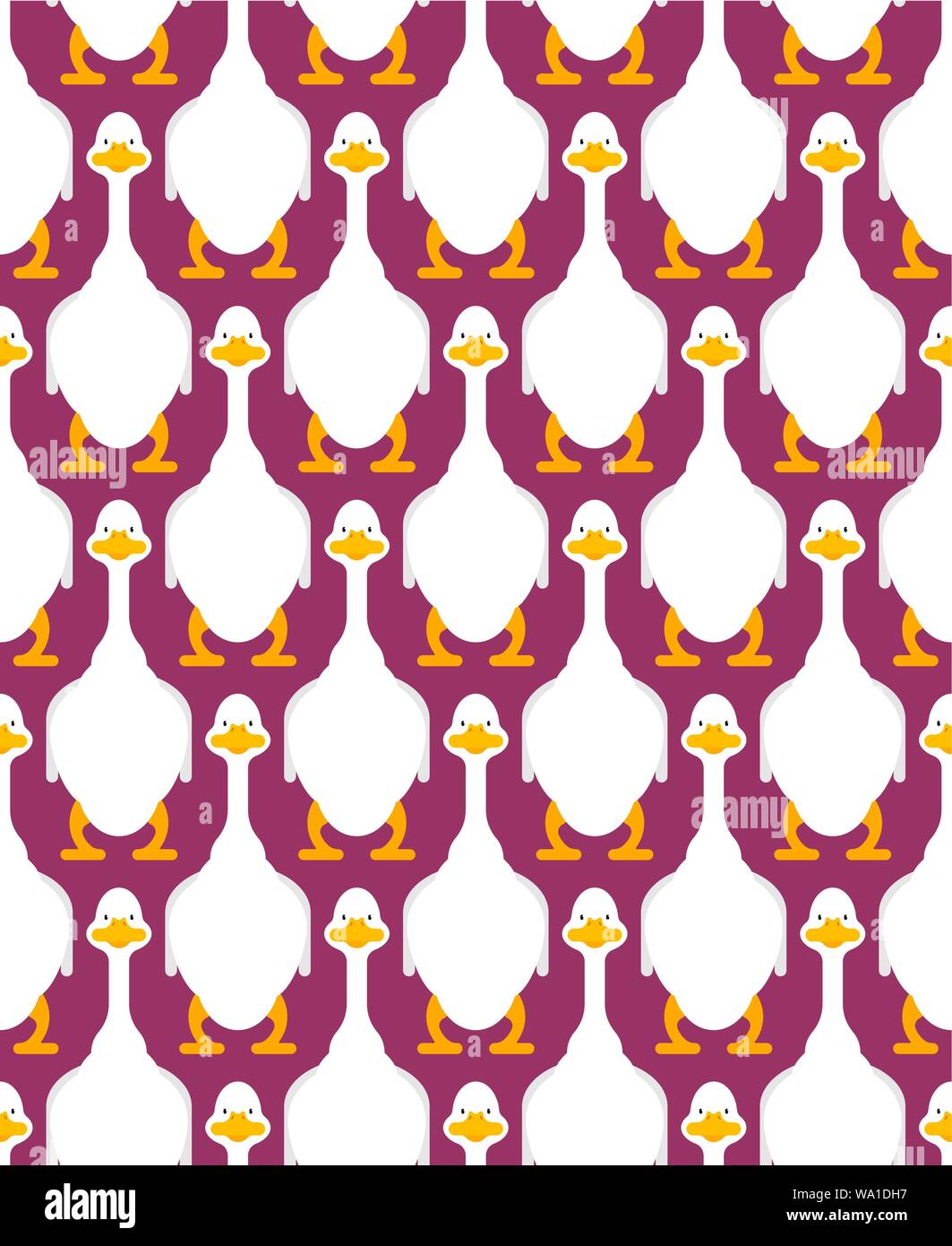 White goose pattern seamless. Domestic waterfowl background. vector ...