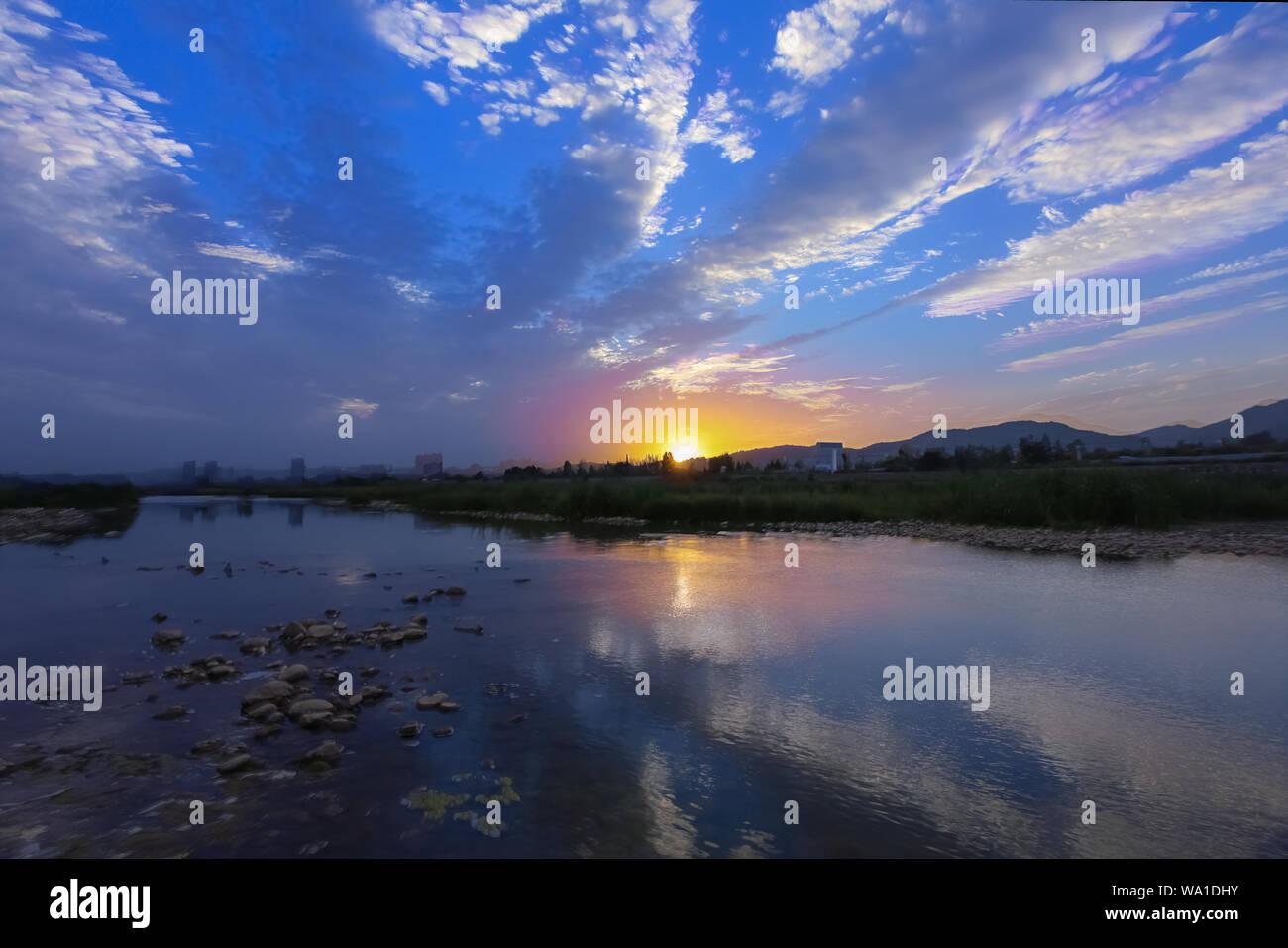 The river reflected the skylight Stock Photo - Alamy