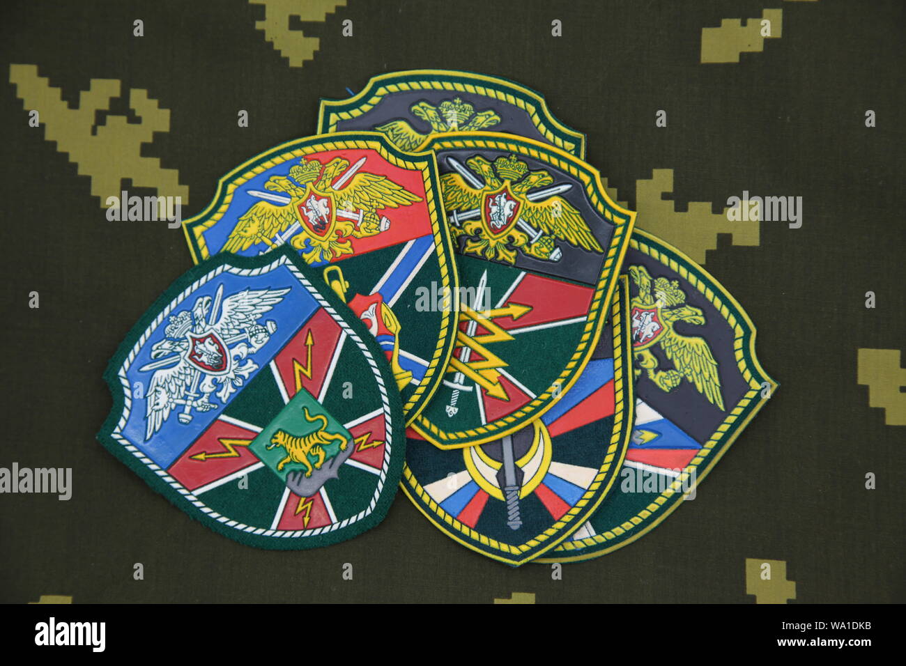 Russian army patches/ Border troops and airborne troops Stock Photo - Alamy
