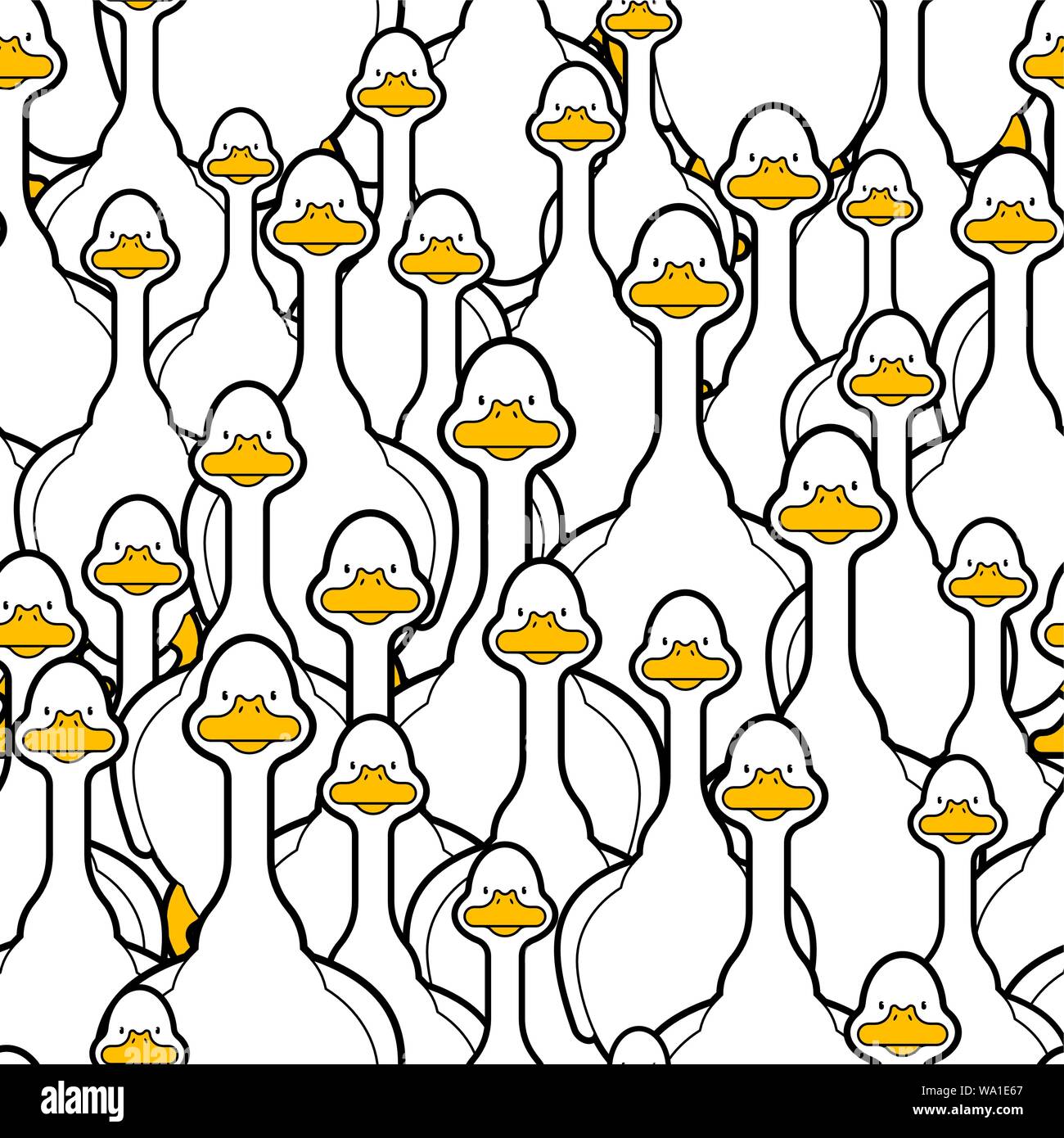 White goose pattern seamless. Domestic waterfowl background. vector ...