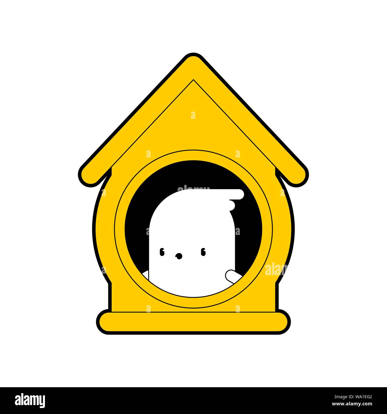 Bird in Birdhouse cartoon. Birdie in home. Vector illustration Stock ...