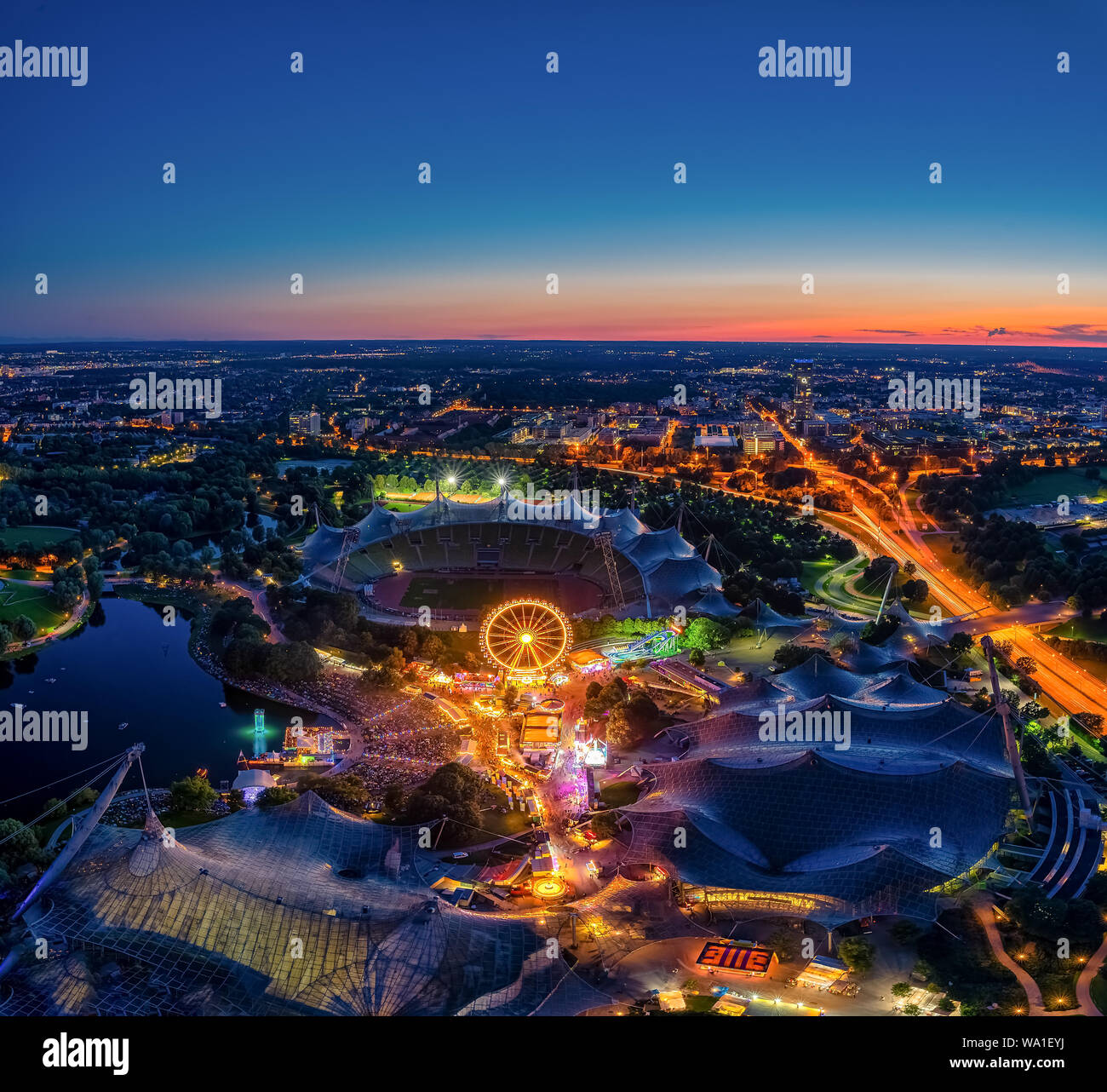 Olympiapark munich sunset hi-res stock photography and images - Alamy