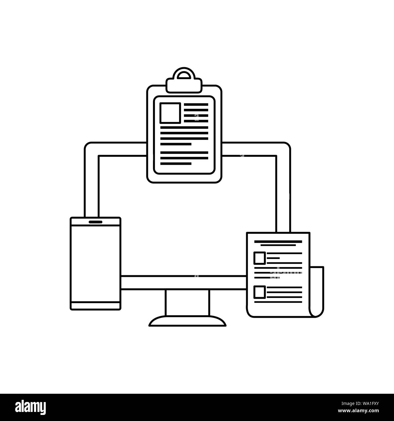 desktop computer with checklist isolated Stock Vector Image & Art - Alamy