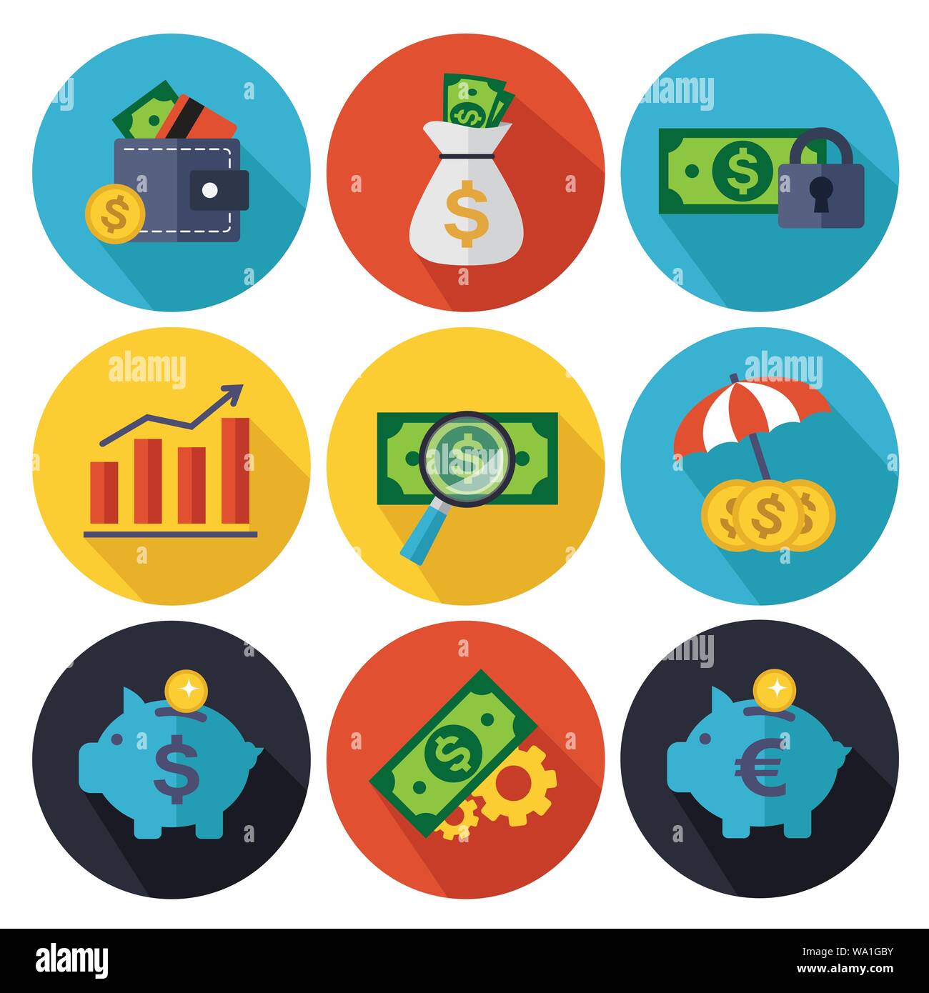 Finance icons vector vectors hi-res stock photography and images - Alamy