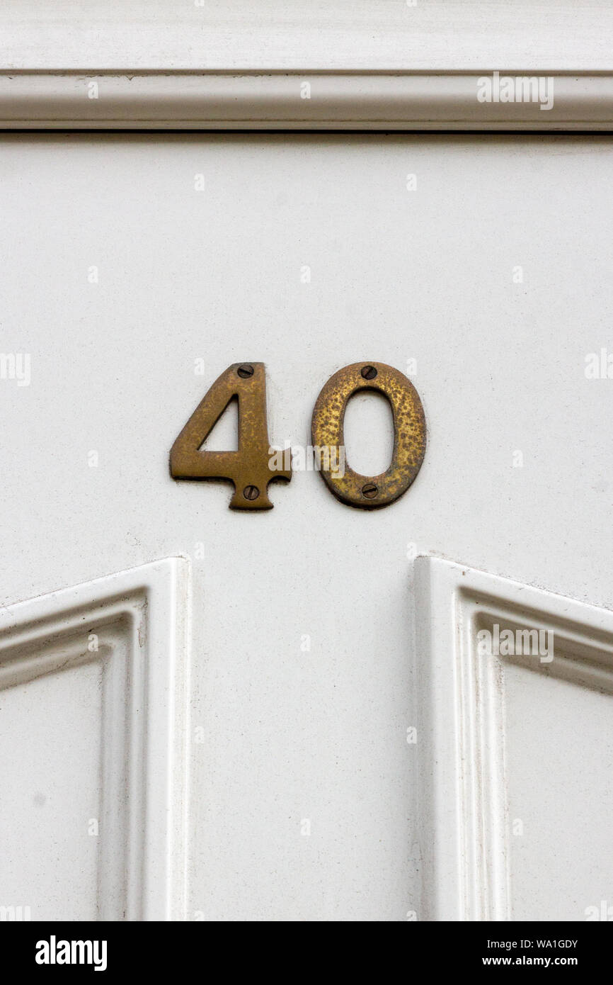 White number 40 hi-res stock photography and images - Alamy