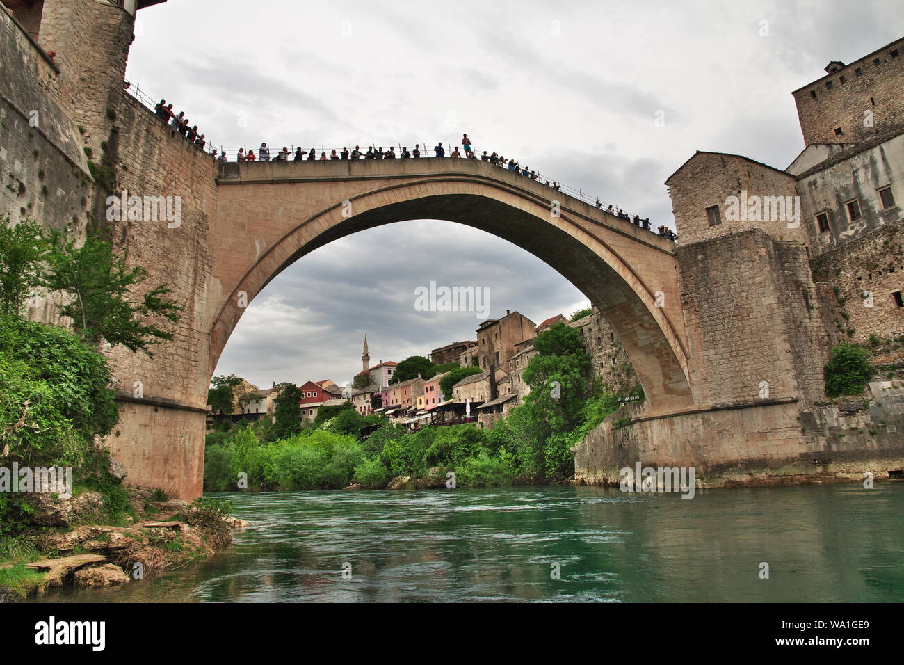 Mostar / Bosina and Herzegovina - 03 May 2018: Stari Most - the old ...