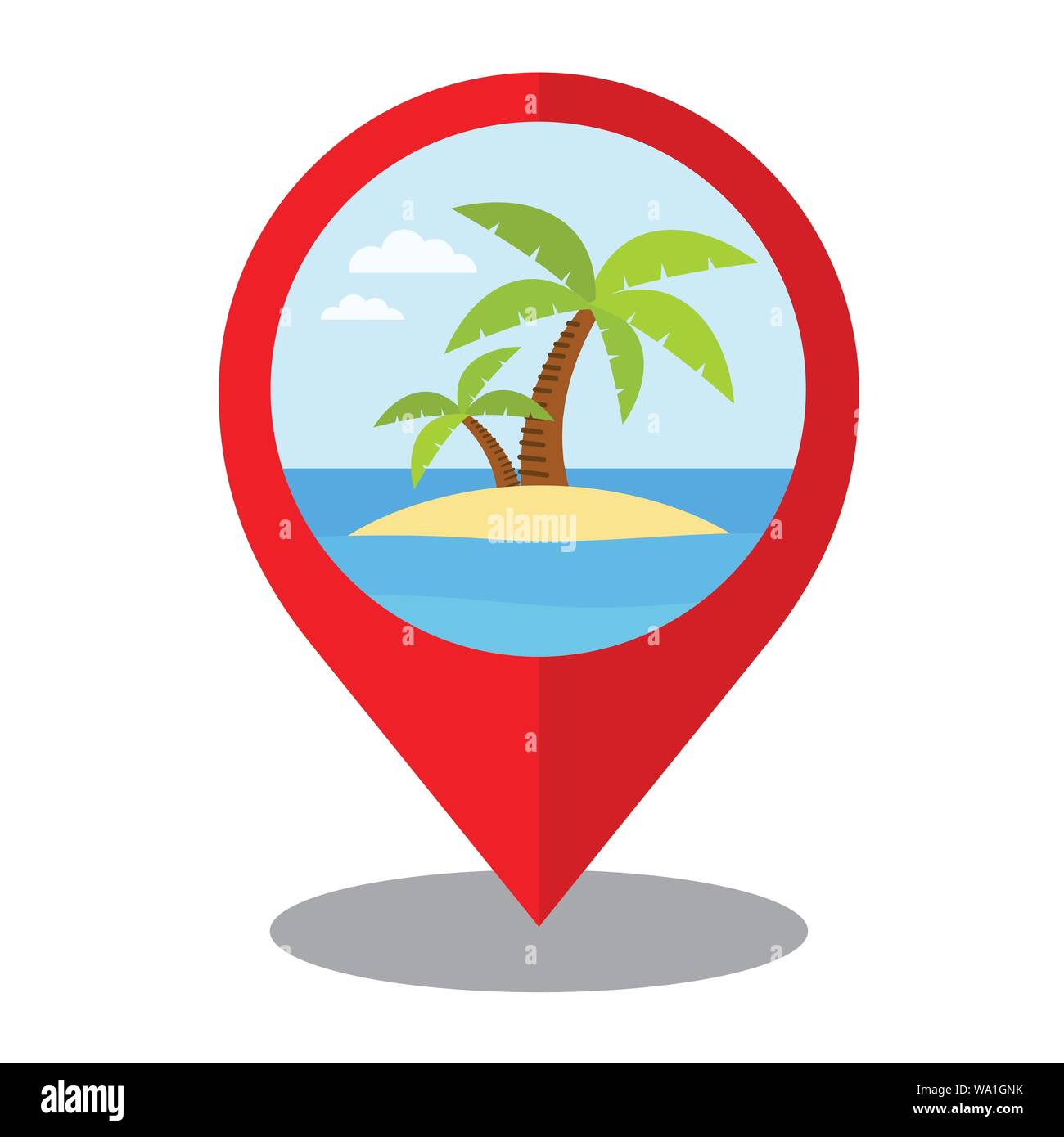 Summer time pin mark. Vacation icon and beach concept. Vector ...