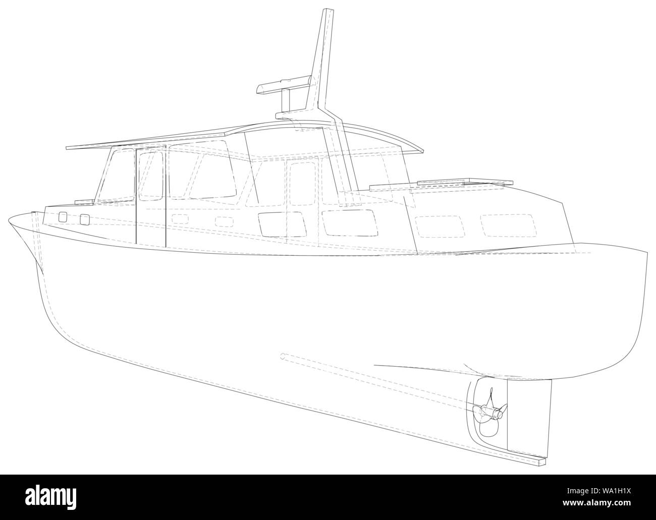 Boat. EPS10 format. Wire-frame Vector created of 3d. EPS10 format Stock ...