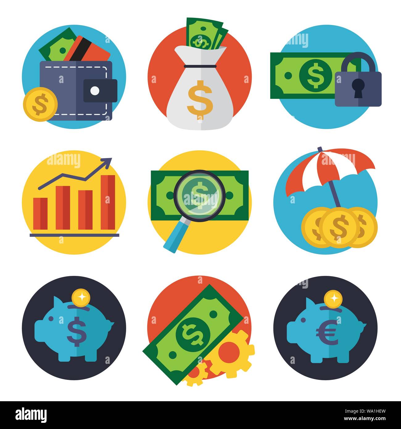 Finance icons vector vectors hi-res stock photography and images - Alamy