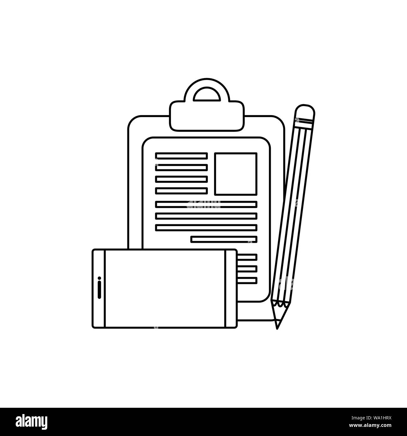 checklist clipboard with smartphone device Stock Vector Image & Art - Alamy