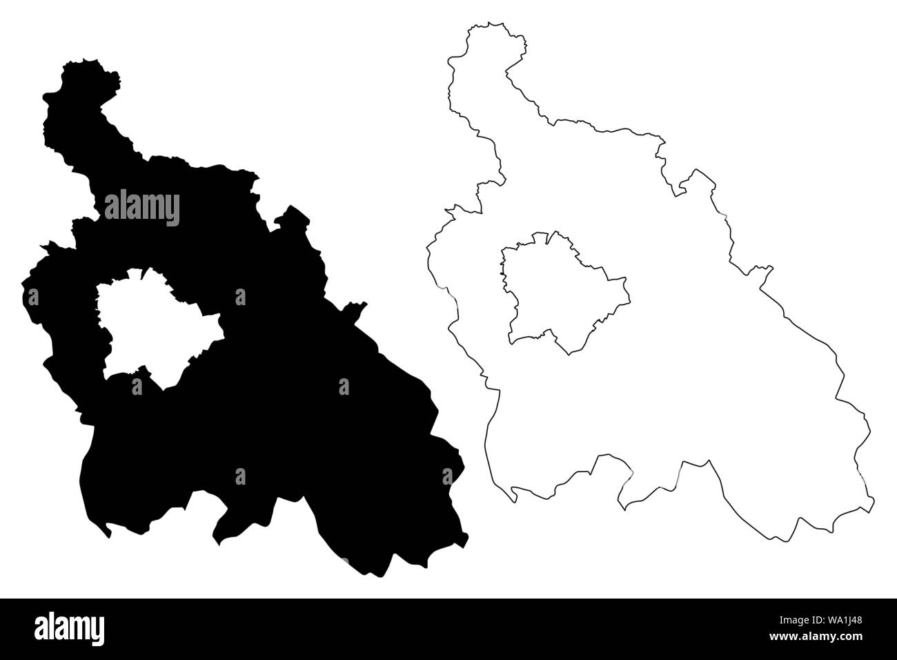 Pest County (Hungary, Hungarian counties) map vector illustration ...