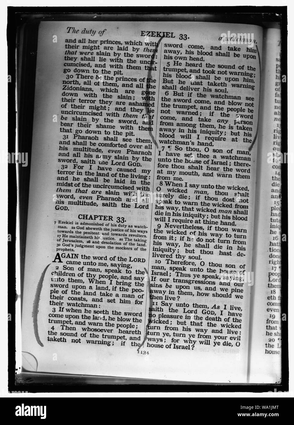 BIBLE. EZEKIEL, CHAPTER 33 Stock Photo - Alamy