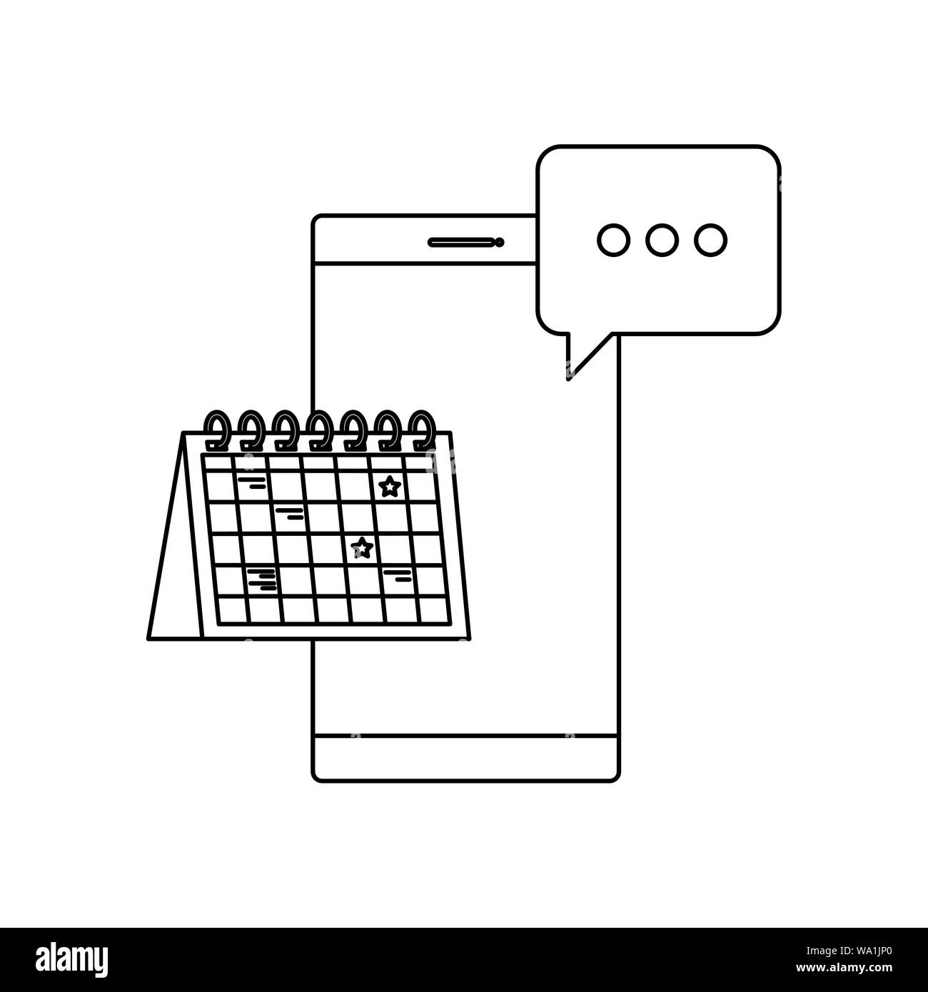 smartphone device with calendar reminder Stock Vector Image & Art - Alamy