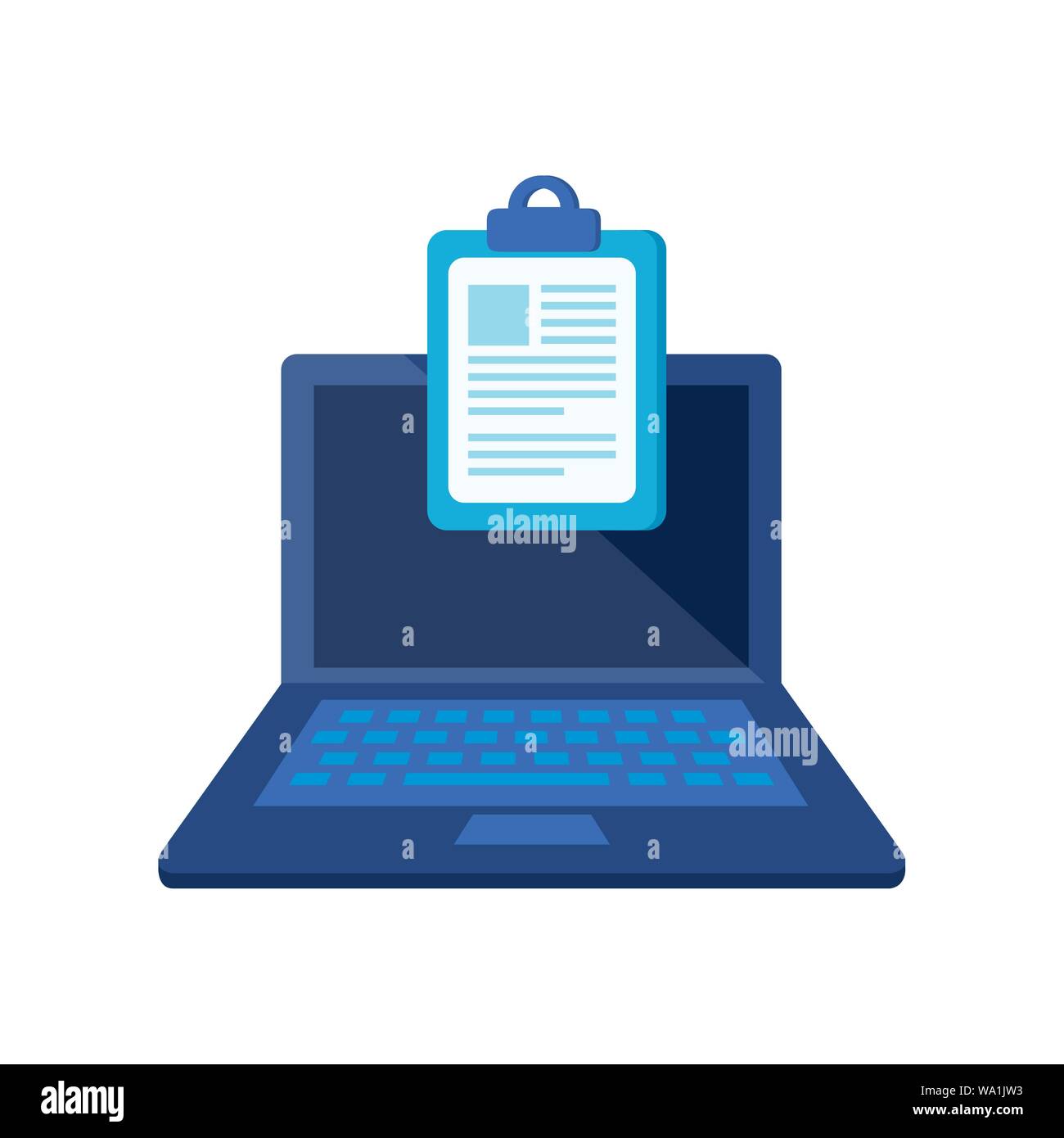 checklist clipboard with laptop computer Stock Vector Image & Art - Alamy