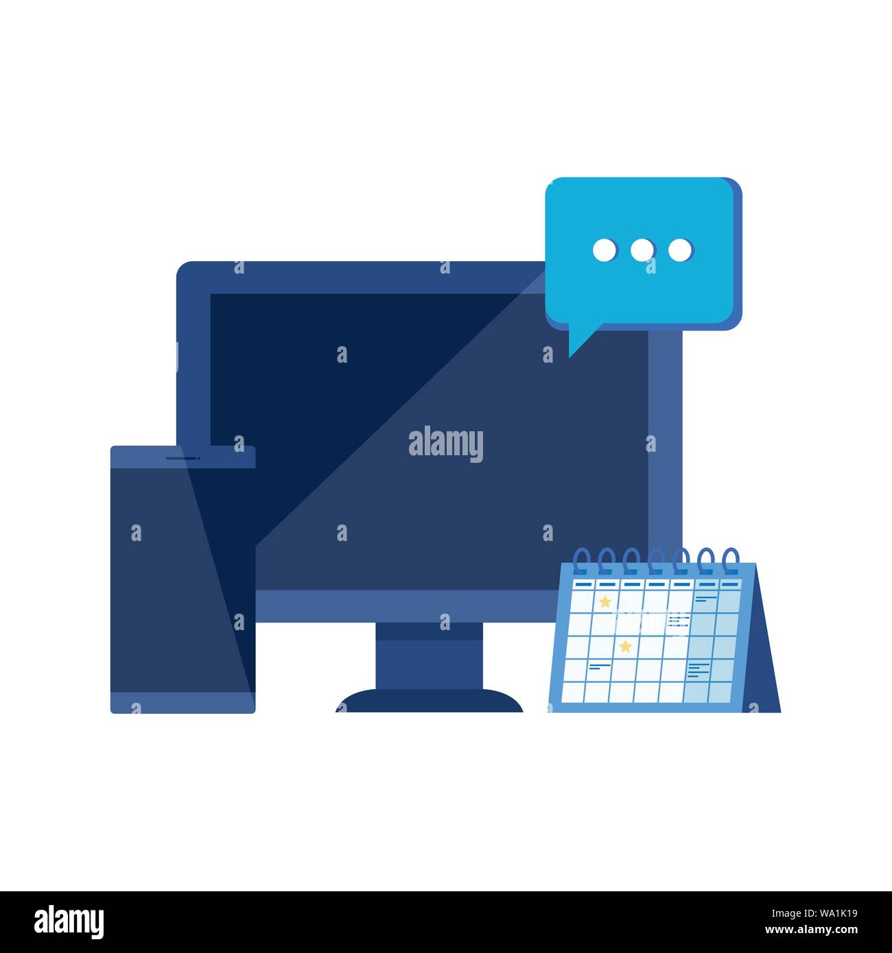 desktop computer with calendar reminder Stock Vector Image & Art - Alamy