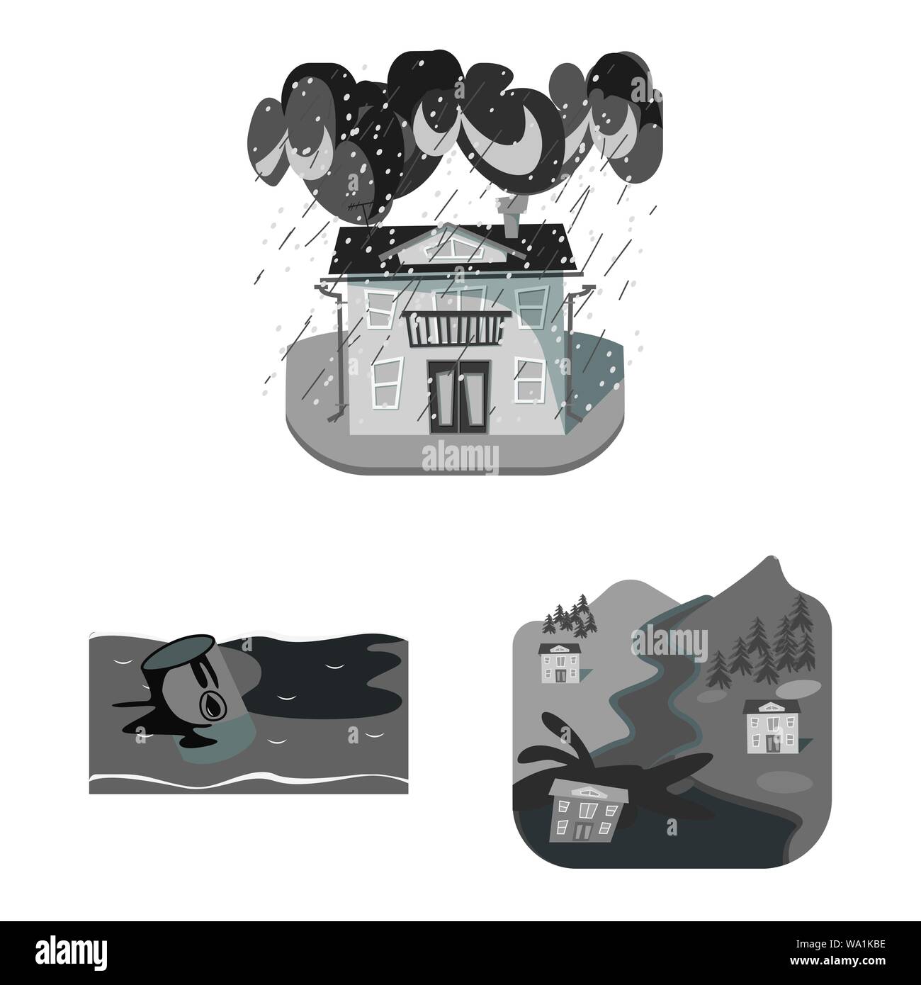 Vector design of nature and apocalypse sign. Collection of nature and ...